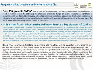 Climate-Smart Agriculture (CSA): What is it? Why is it needed? | PPTX