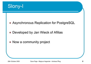 Replicating PostgreSQL Databases Using Slony-I | PDF