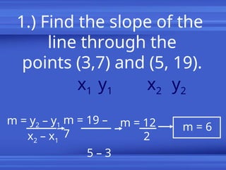 slope and its use in physics and formulas calculation | PPT