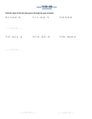 Slope rate-change-tables worksheet | PDF