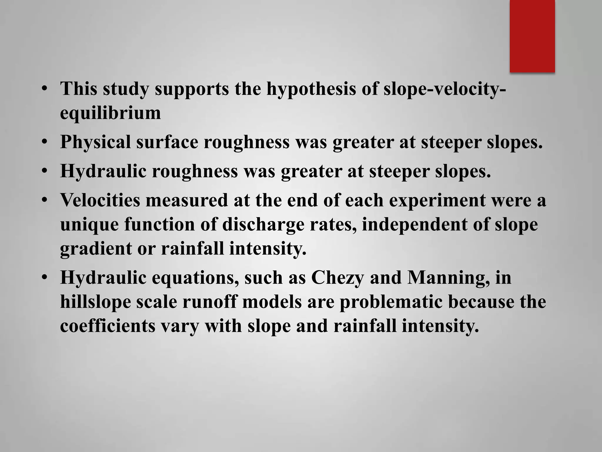 Slope velocity-equilibrium and evolution of surface roughness | PPTX ...