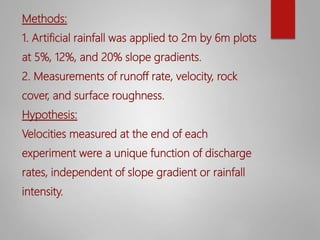 Slope velocity-equilibrium and evolution of surface roughness | PPTX ...