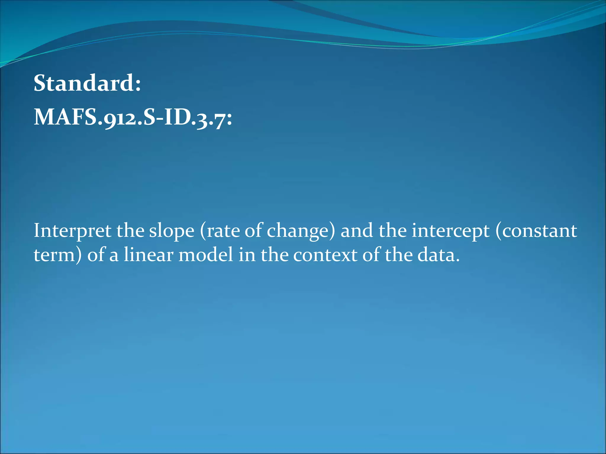 Slope and y intercept in real world examples | PPTX