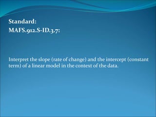 Slope and y intercept in real world examples | PPTX
