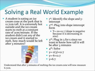 Slope and y intercept in real world examples | PPTX