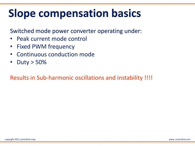 Digitally controlled power supply - a perspective on slope compensation ...