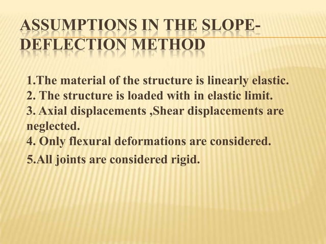 Solving Statically Indeterminate Structure By Slope Deflection Method