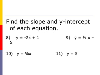 Slope intercept & direct variation | PPT