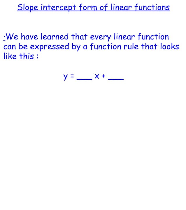 Slope intercept form3 | PDF