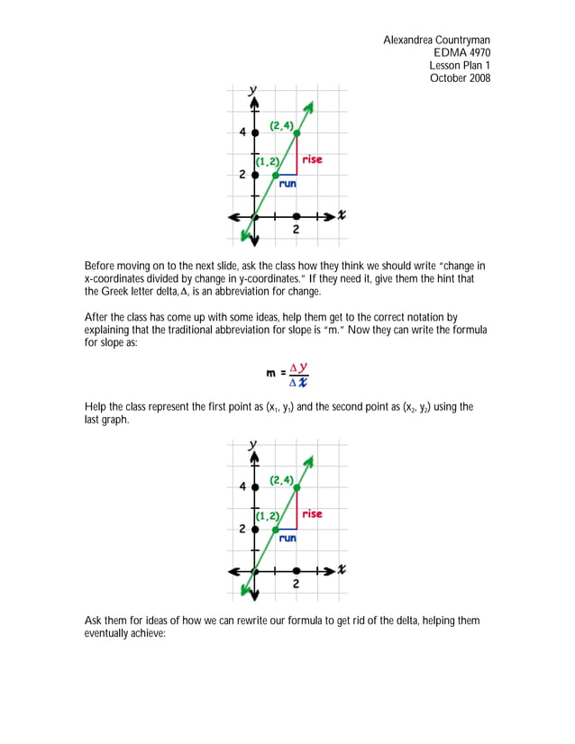 Slope lesson plan | PDF
