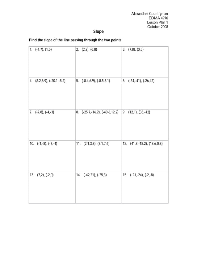 Slope lesson plan | PDF