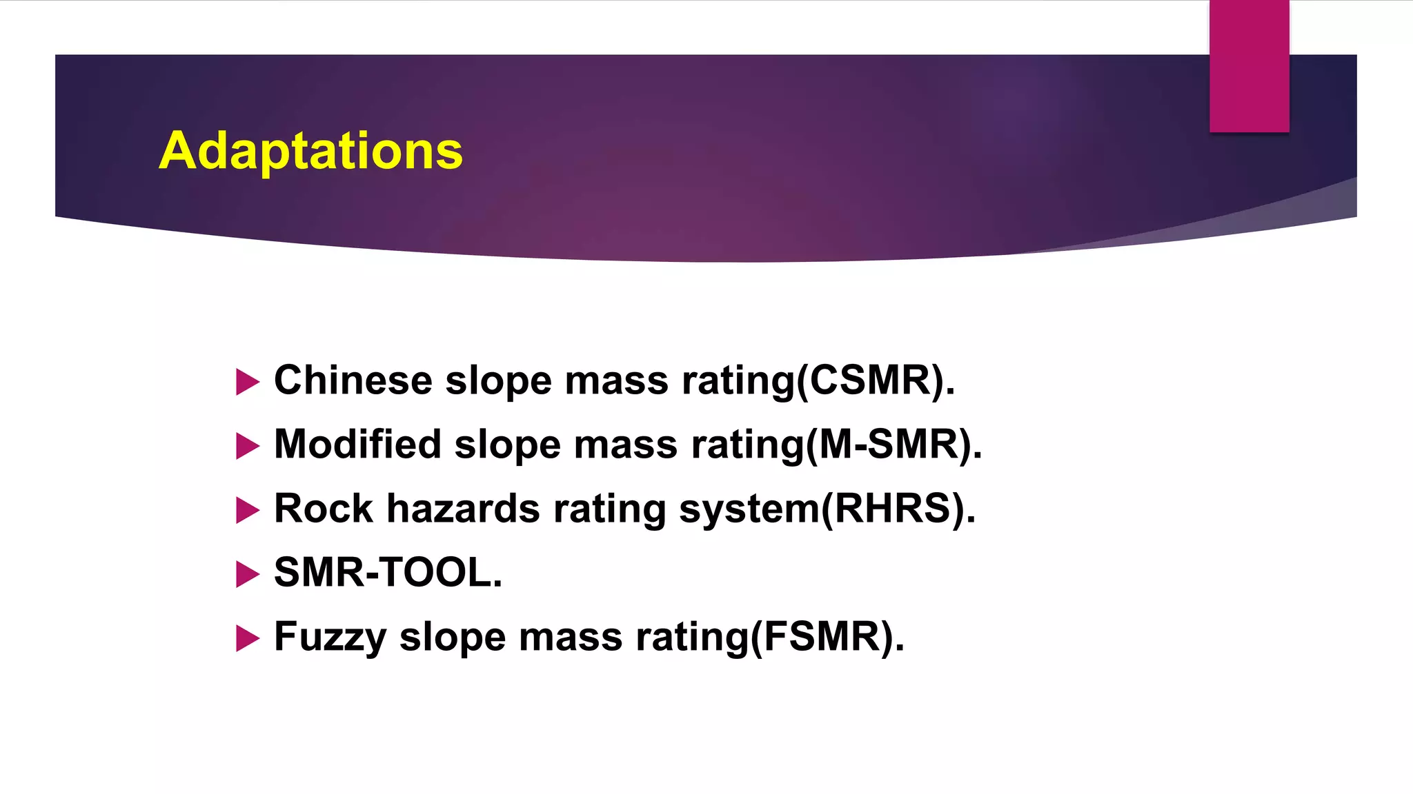 Slope mass rating (SMR) | PPTX
