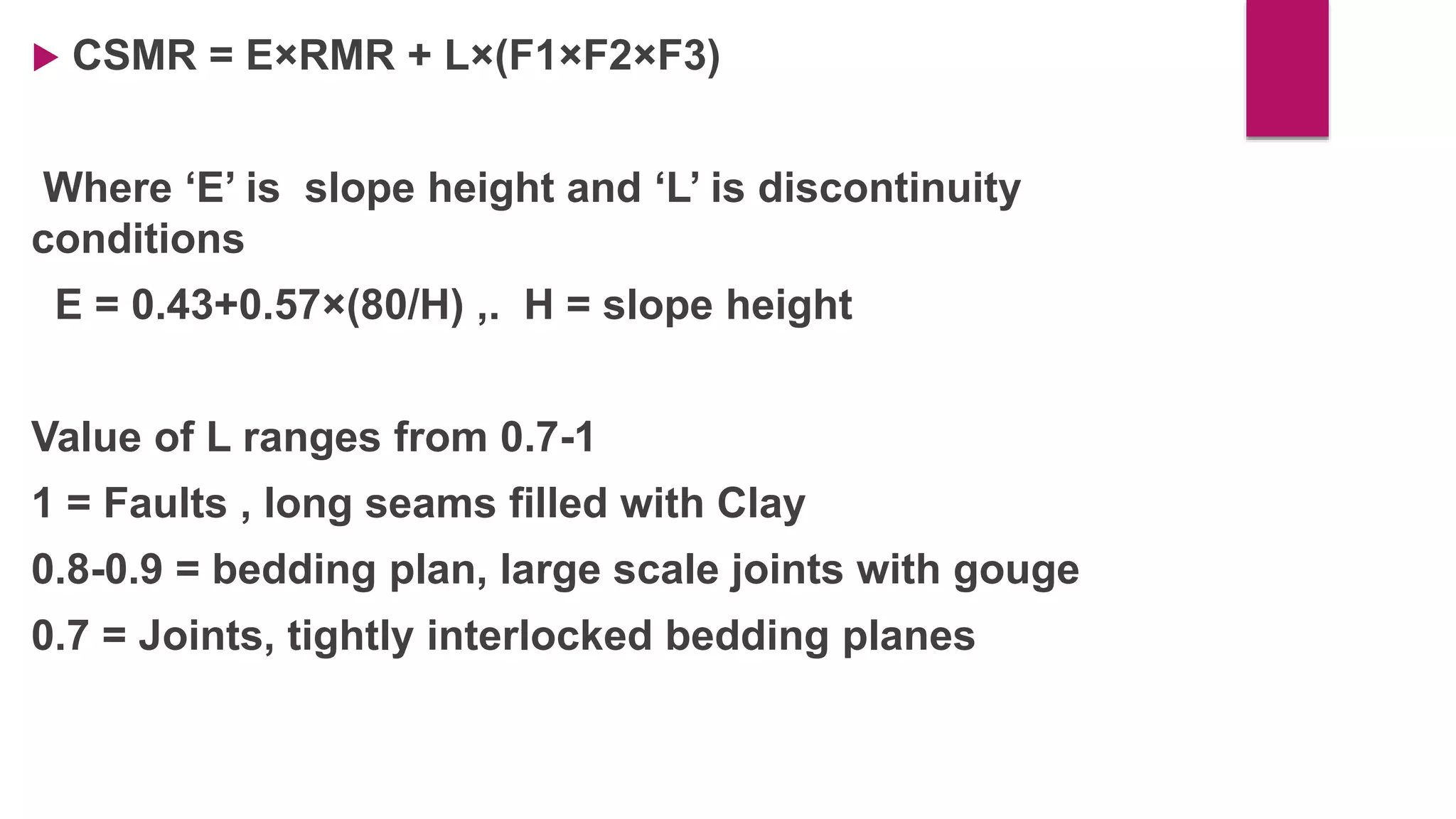 Slope mass rating (SMR) | PPTX | Civil Engineering Industry | Industries