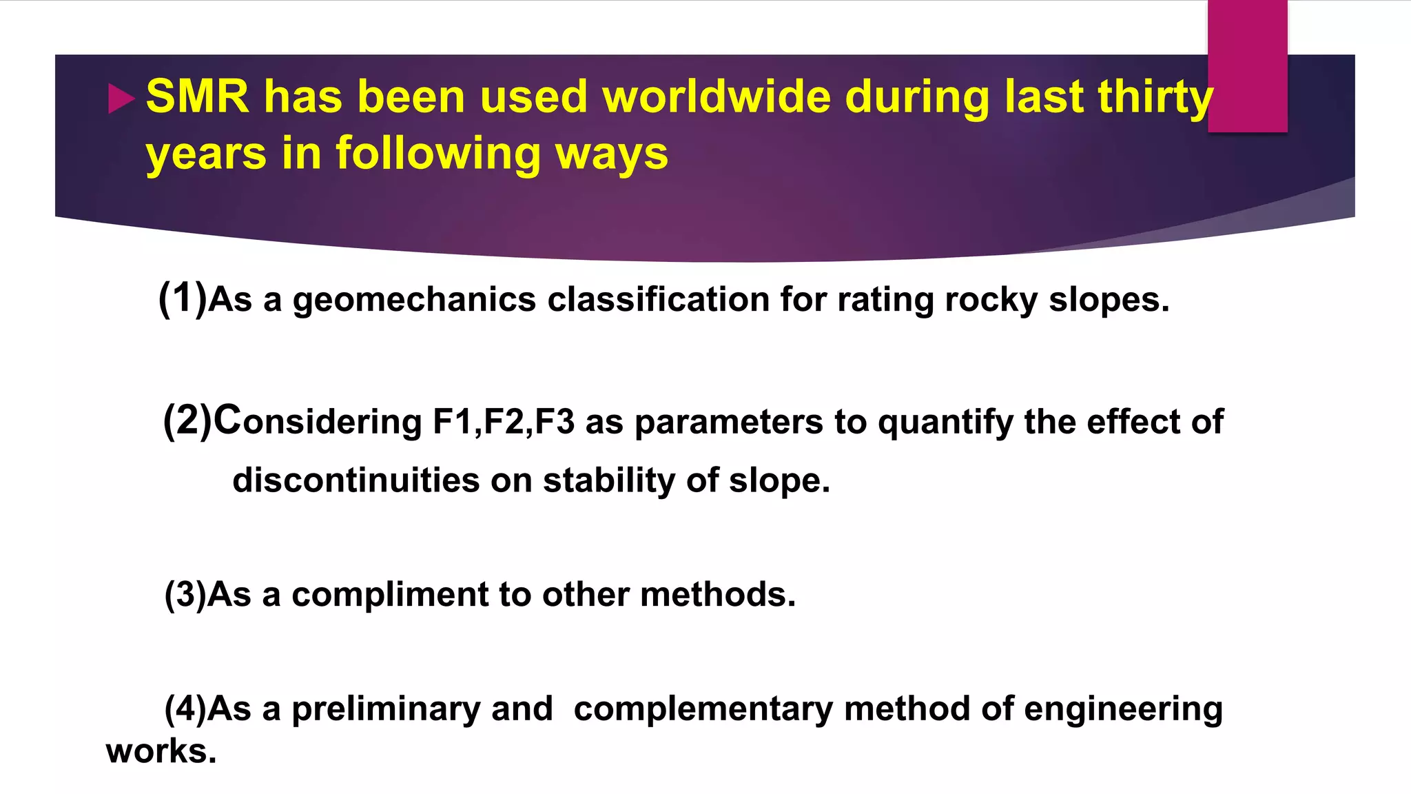 Slope mass rating (SMR) | PPTX