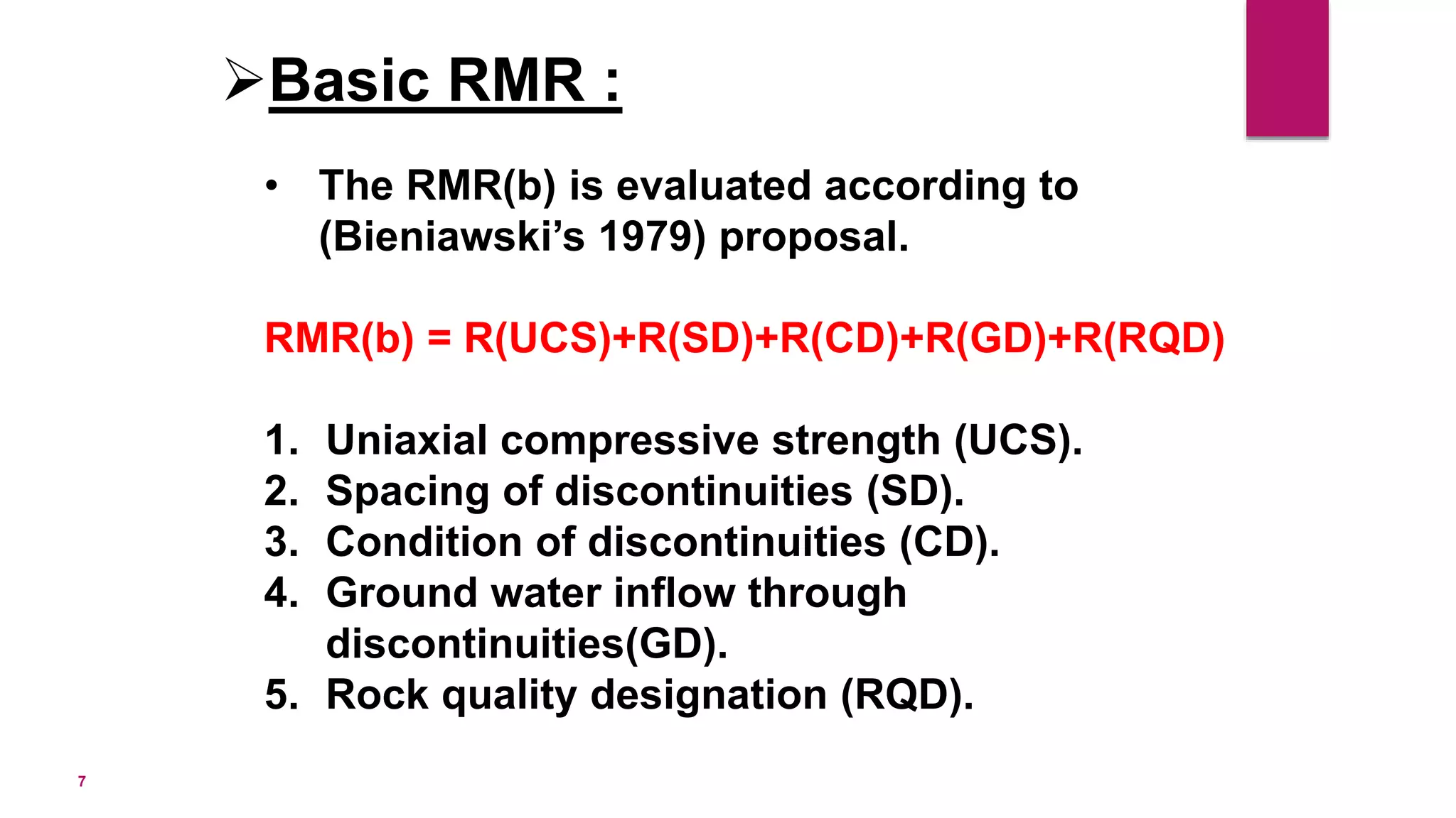 Slope mass rating (SMR) | PPTX