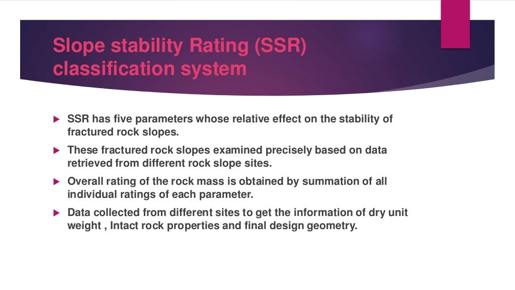 Slope mass rating (SMR)
