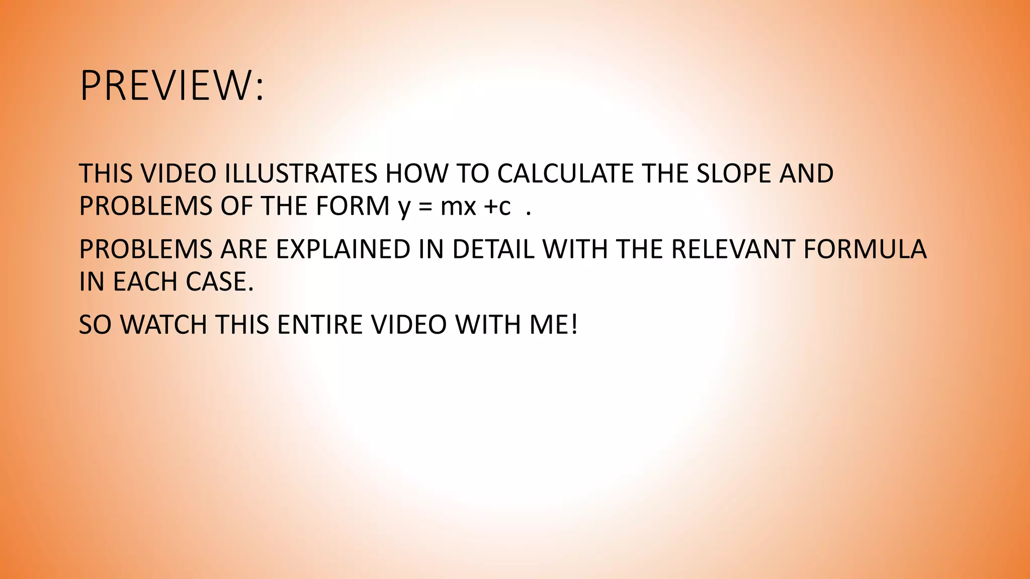 HOW TO CALCULATE SLOPE OF A LINE | PPT