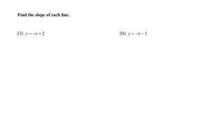 Slope of the Line Exercise how to solve for the slope and distance of 2 ...