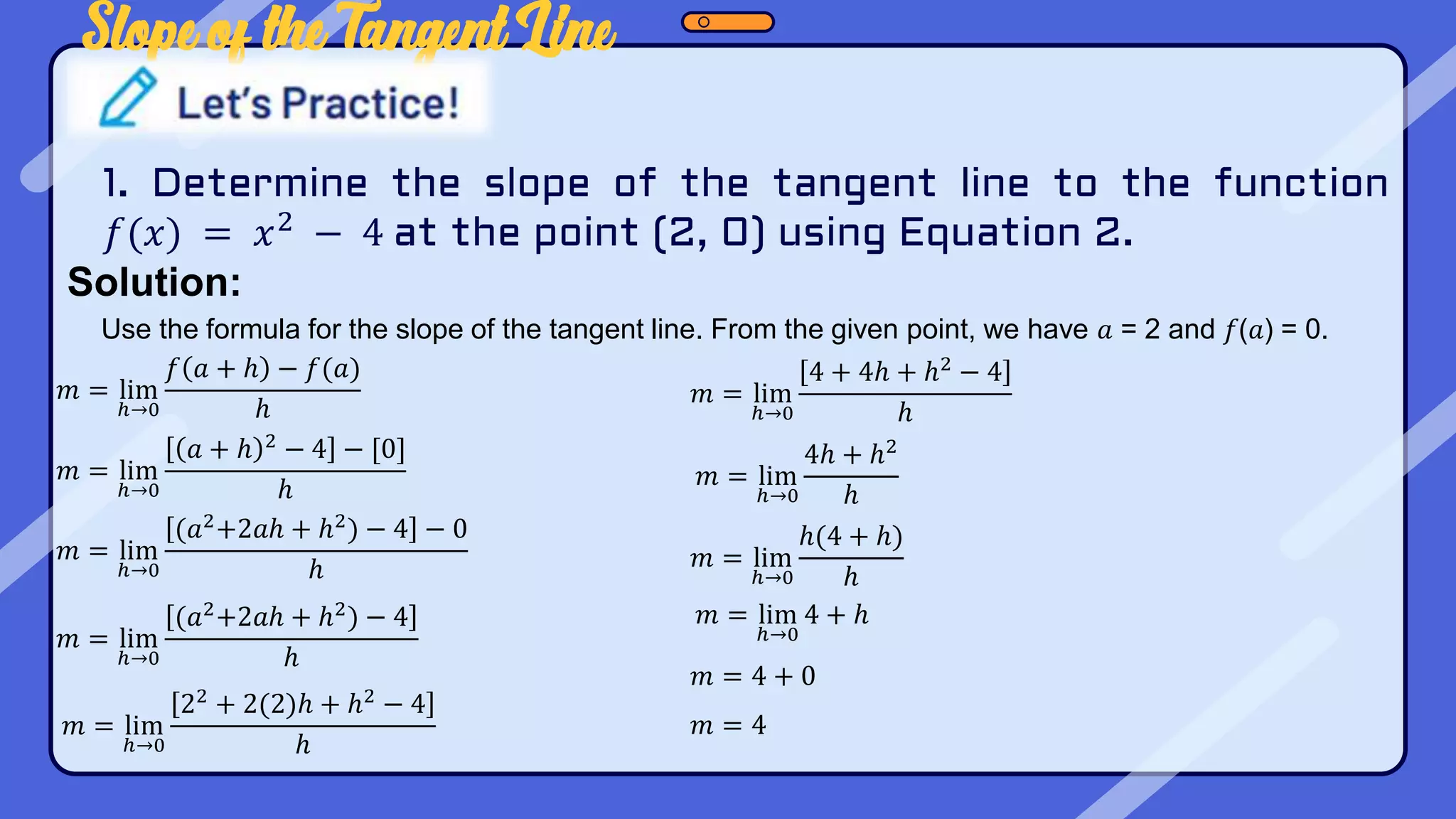 Slope of the Tangent Line.pptx
