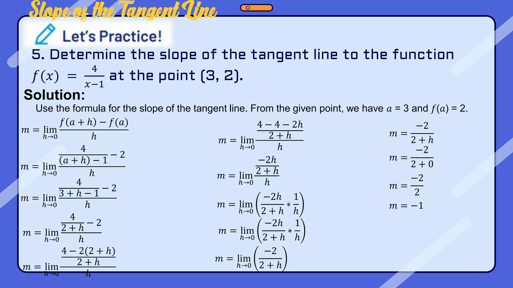 Slope of the Tangent Line.pptx