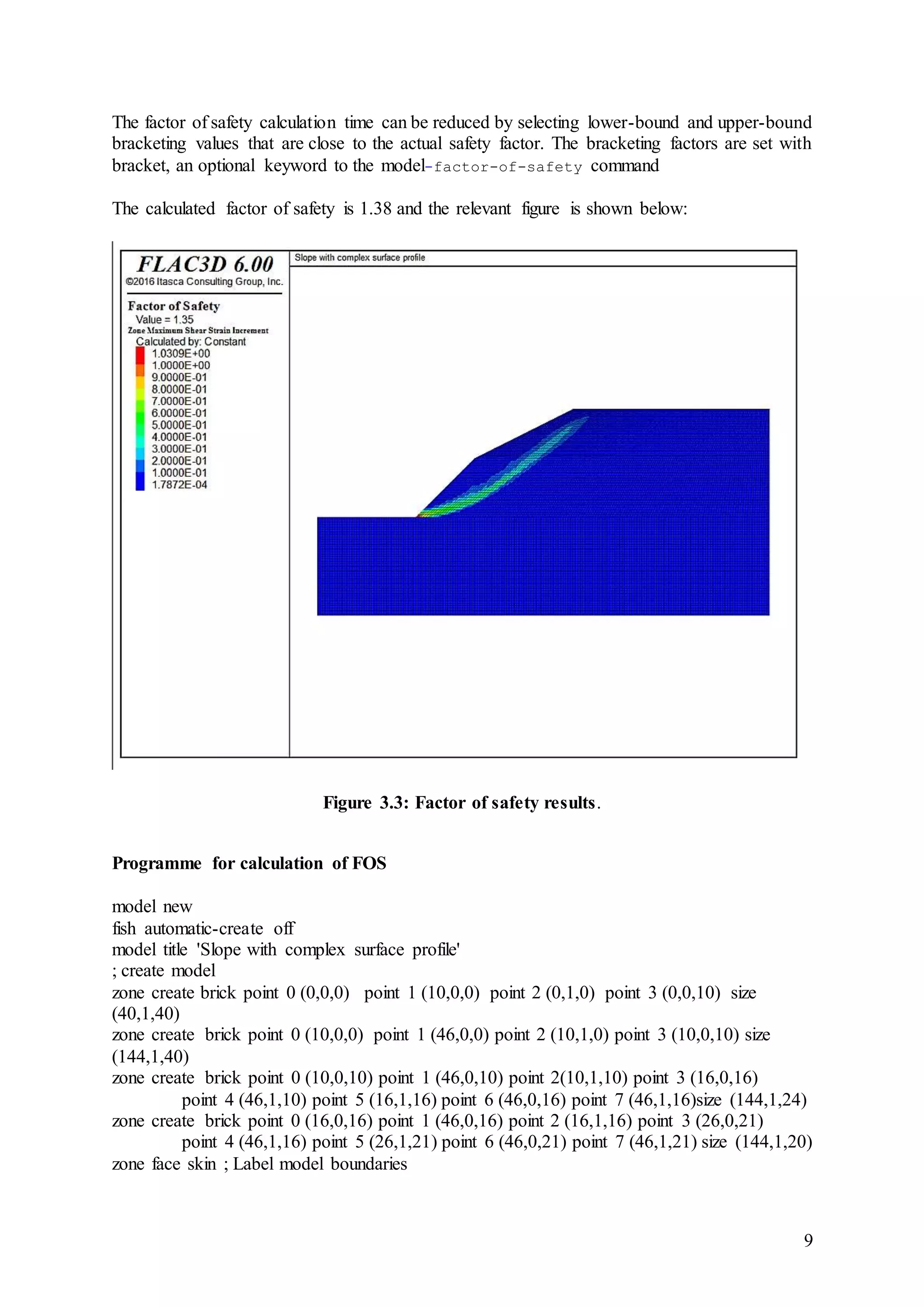 Slope stability analysis using flac 3D | DOCX