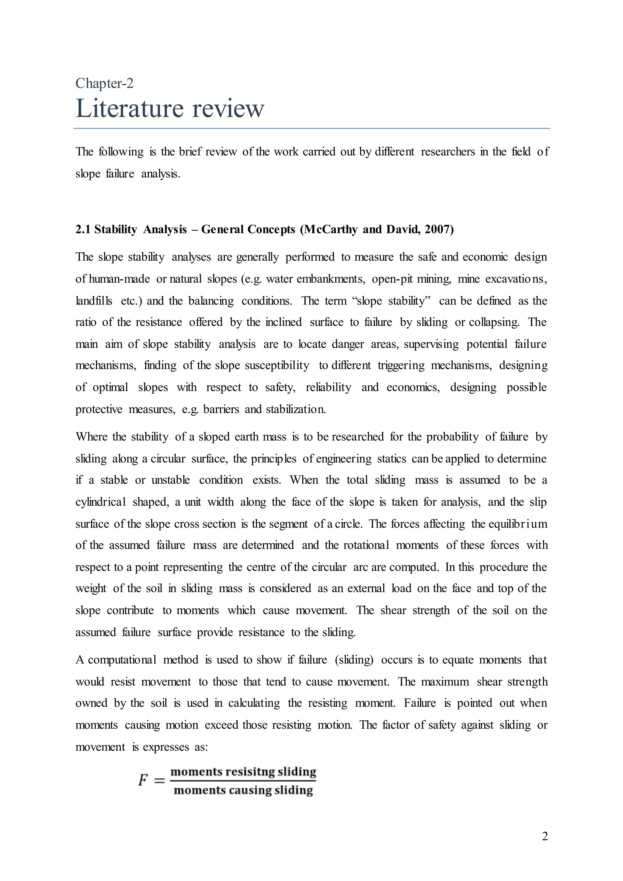 Slope stability analysis using flac 3D | DOCX