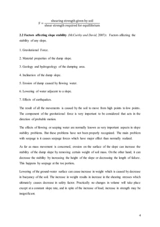 Slope stability analysis using flac 3D | DOCX