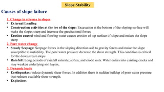 Soil Slope Stability- Landslides Factor of safety | PPTX