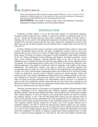 Slope Stability Evaluation for the New Railway Embankment using Stochastic & Finite Element ...