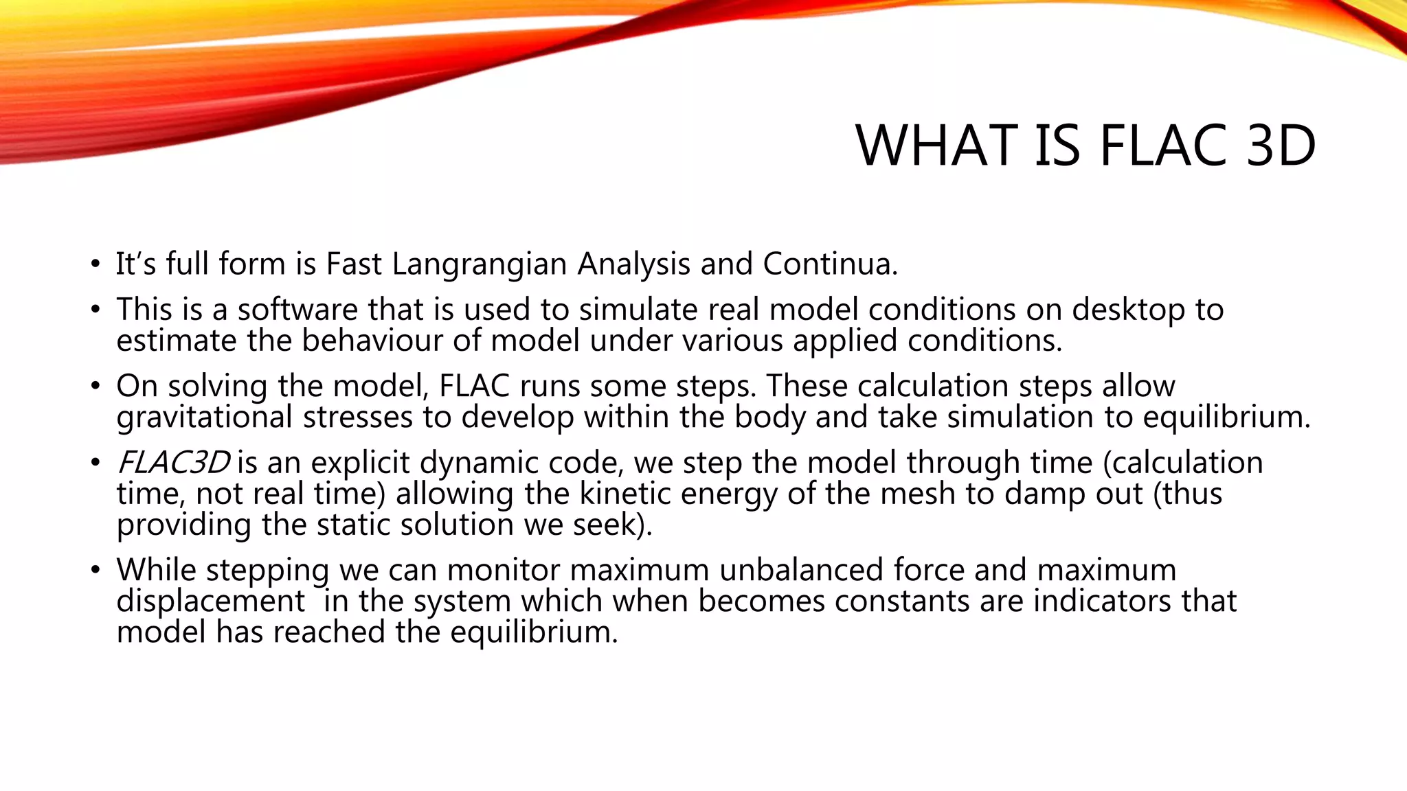 Slope stability using flac | PPTX