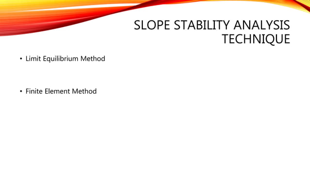 Slope stability using flac | PPTX