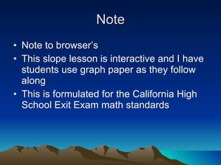 Slope & y intercept | PPT