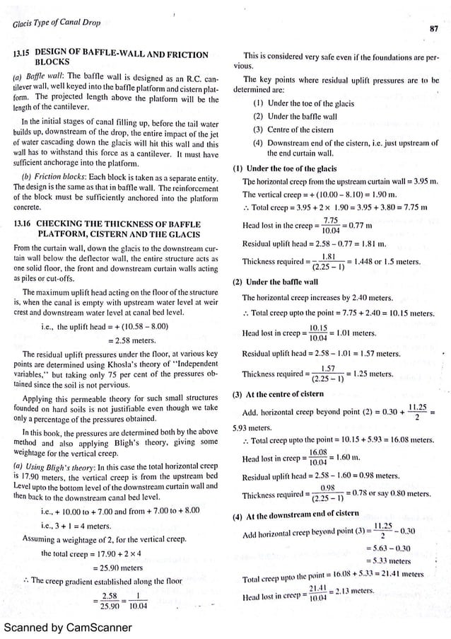 Sloping glacis weir OR canal drop | PDF