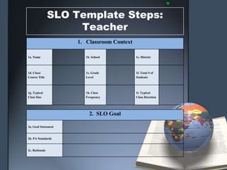 SLO Template steps 1, 2, 3 | PPTX