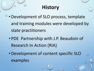 Introduction to SLO Training - Steps 1 & 2 | PPTX