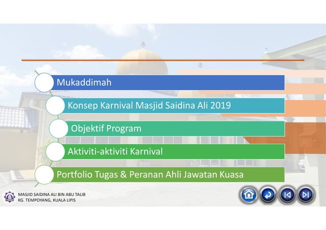 Pembentangan Konsep Untuk Program Karnival Moh Ke Masjid MSA | PPT