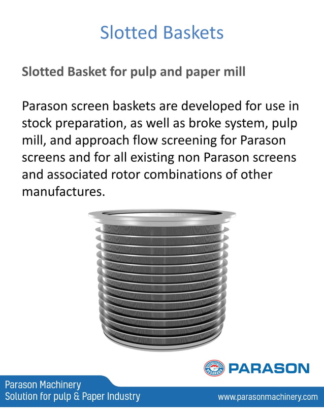 Slotted Baskets Pulp Equipment | PDF
