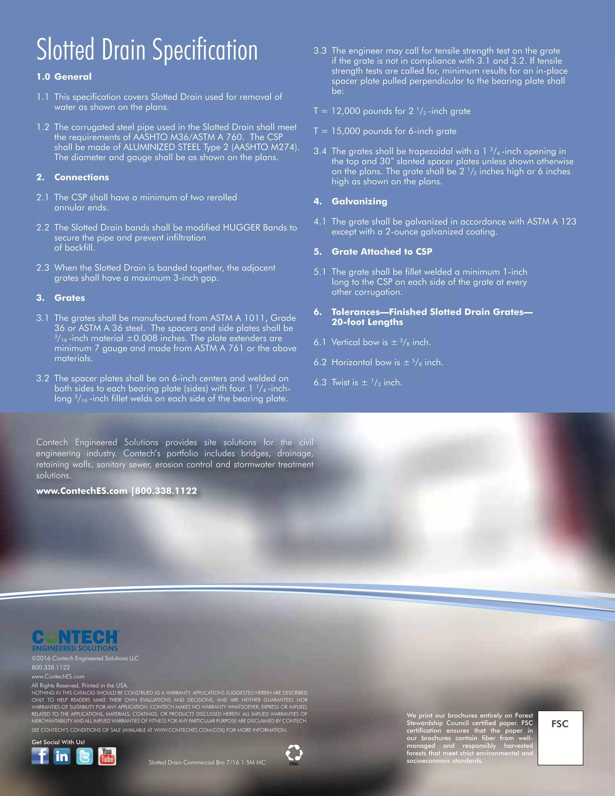 Contech Slotted Drain for Commercial Markets | PDF