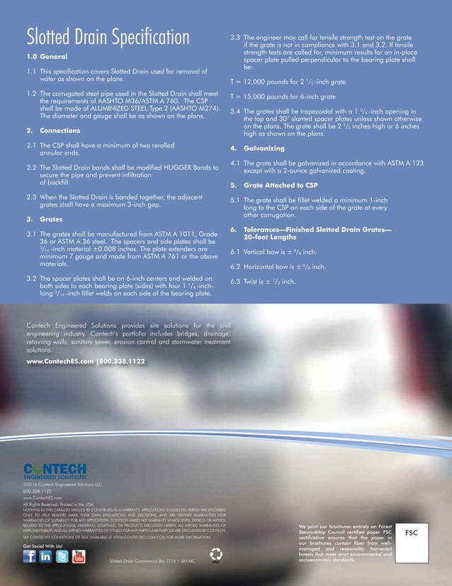 Contech Slotted Drain for Commercial Markets | PDF