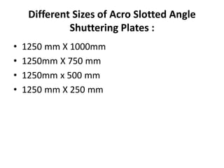 Slotted angle shuttering plates | PDF