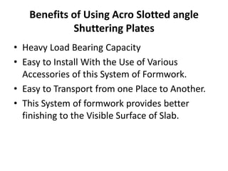 Slotted angle shuttering plates | PDF