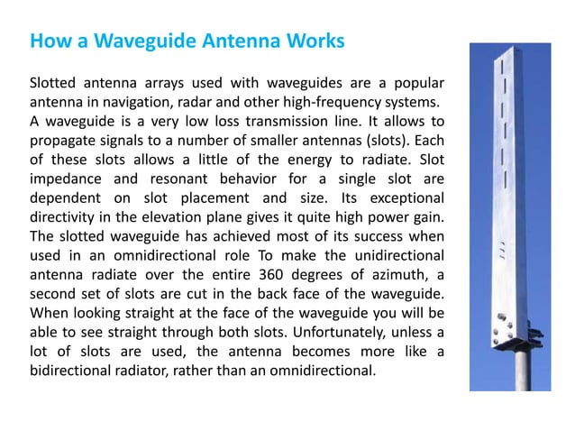 Slotted waveguide antenna | PPTX