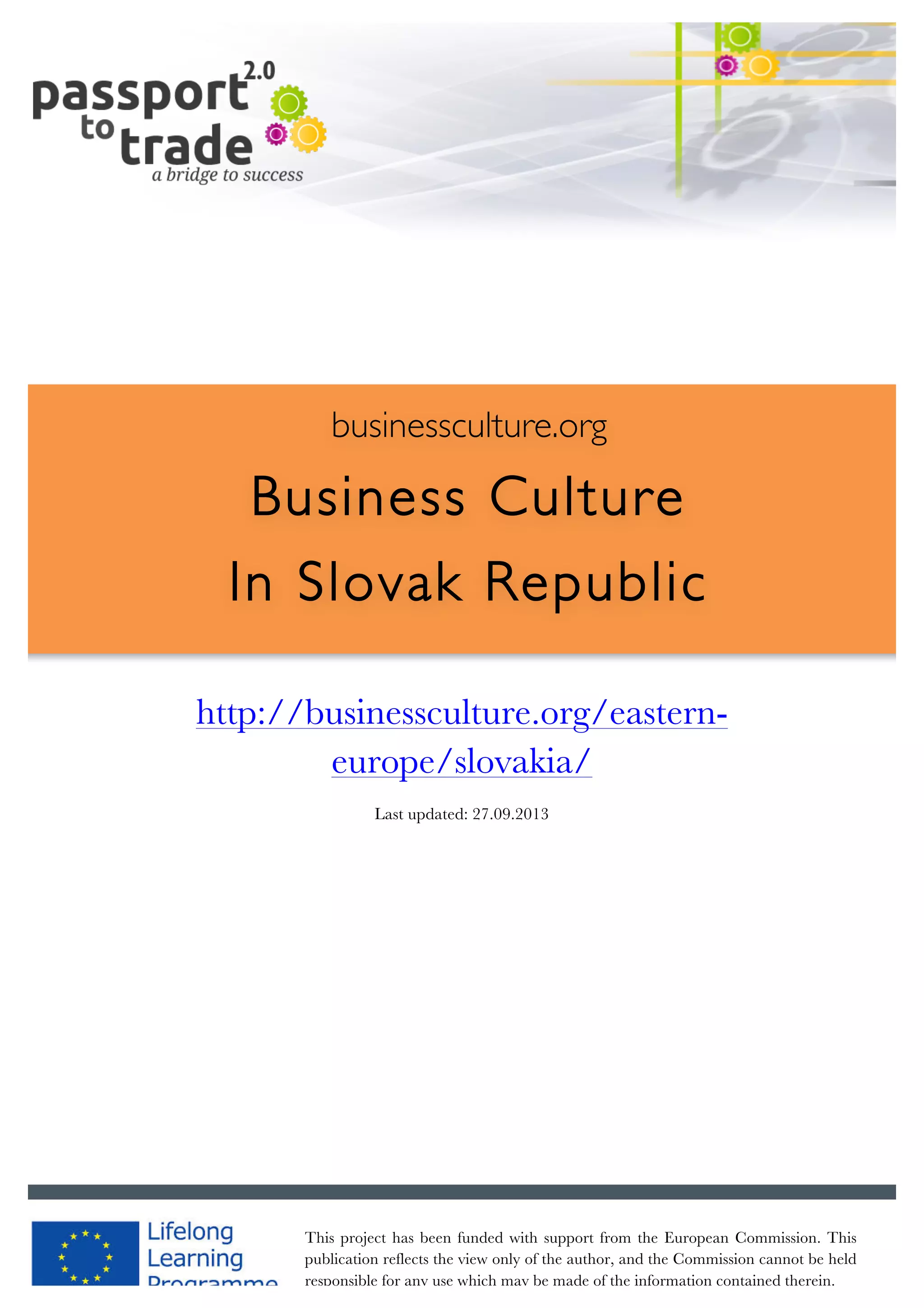 Slovak business culture guide - Learn about Slovak Republic | PDF