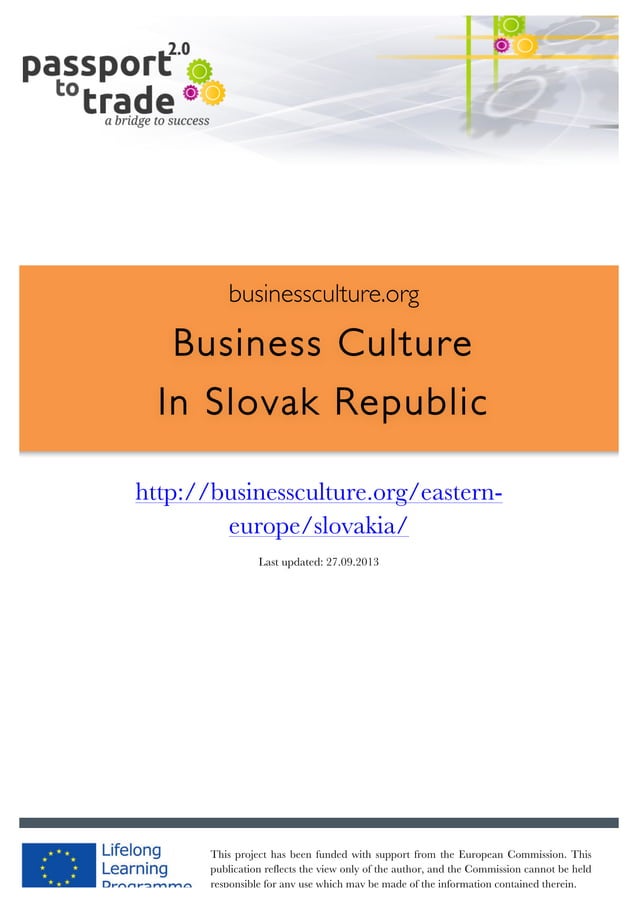 Slovak business culture guide - Learn about Slovak Republic | PDF
