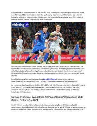 Slovakia Vs Ukraine Slovakia Euro Cup 2024 squad Who is Francesco ...