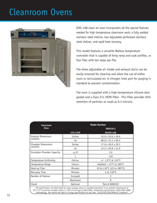 SHEL LAB Ovens Catalog | PDF