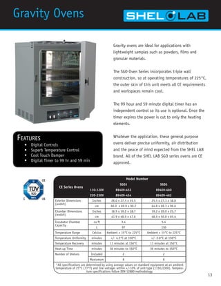 SHEL LAB Ovens Catalog | PDF