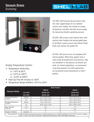 SHEL LAB Ovens Catalog | PDF