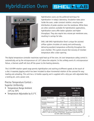 SHEL LAB Ovens Catalog | PDF