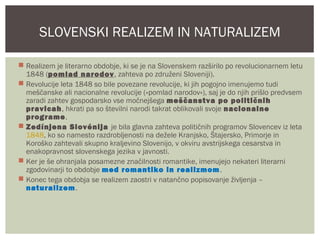 Slovenski realizem in naturalizem | PPT